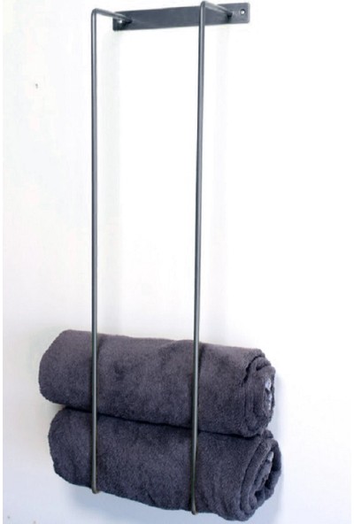 Lara Line Dekoratif Duvar Tipi Havlu Rafı - Banyo Havlu Tutucusu - Antrasit Gri Lara Line Dekoratif Duvar Tipi Havlu Rafı - Banyo Havlu Tutucusu - Antrasit Gri