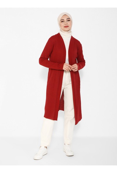 Tavin Pamuklu Hırka - Bordo - Tavin