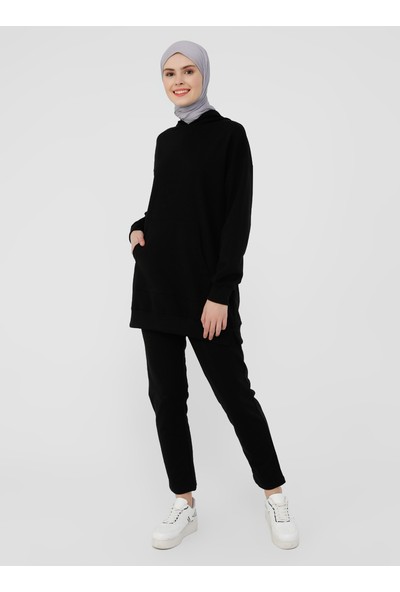 Refka Kapüşonlu Eşofman Takımı - Siyah - Refka