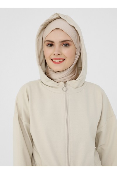 Refka Kapüşonlu Arkası Uzun Kap - Açık Taş - Refka Basic Refka Kapüşonlu Arkası Uzun Kap - Açık Taş - Refka Basic
