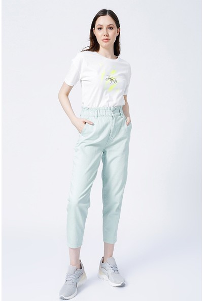 Fashion Friends 22Y0031K1 Yüksek Bel Relaxed Mint Kadın Pantolon