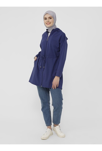 Refka Kapüşonlu Arkası Uzun Kap - Lacivert - Refka Basic Refka Kapüşonlu Arkası Uzun Kap - Lacivert - Refka Basic