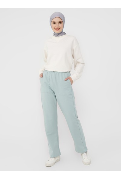 Refka Cep Detaylı Eşofman Altı - Nil Yeşili - Refka Basic Refka Cep Detaylı Eşofman Altı - Nil Yeşili - Refka Basic