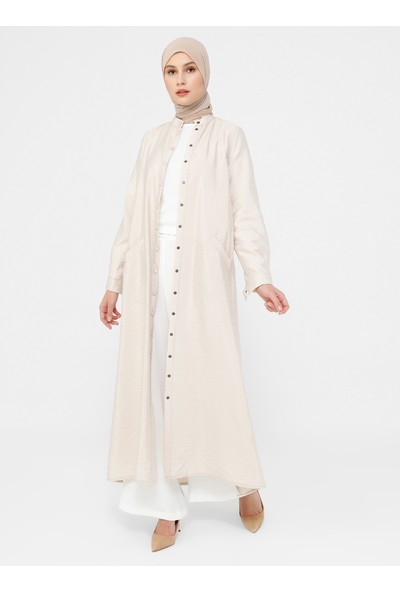 Refka Çıtçıtlı Belden Büzgülü Kap - Açık Vizon - Refka Woman