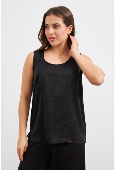 Gusto Yuvarlak Yakalı Atlet - Siyah