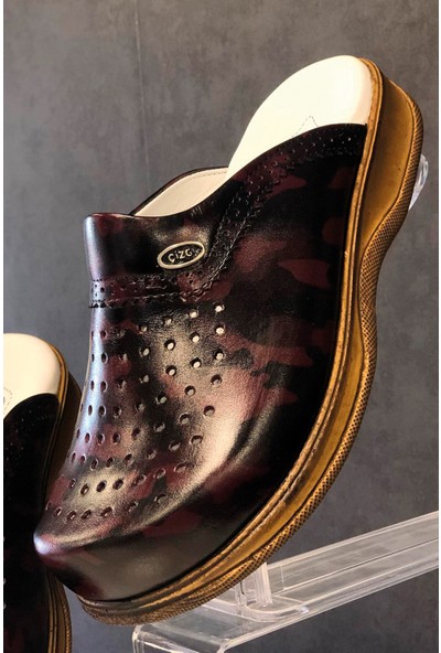 Erkek Klasik Gold Deri Sabo Terlik (%100 Hakiki Deri)-Vişne Kamuflaj Erkek Klasik Gold Deri Sabo Terlik (%100 Hakiki Deri)-Vişne Kamuflaj