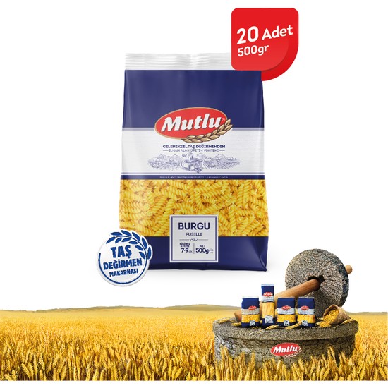 Mutlu Makarna Burgu / 500 gr - 20 Paket Fiyatı - Taksit Seçenekleri