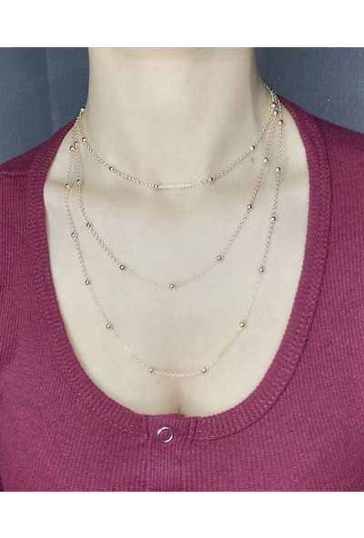 Venüs Aksesuar Venüs Dorikalı 3lü Zincir Kolye