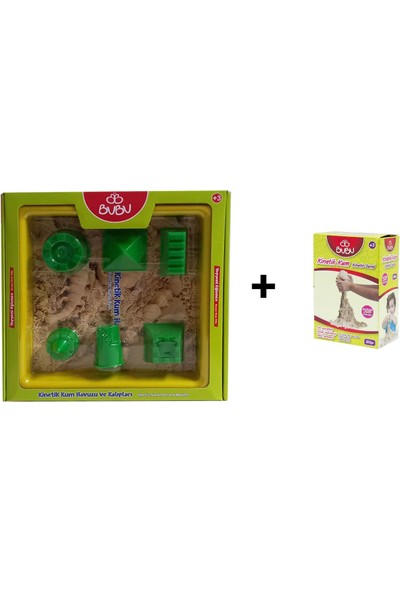 Bubu Kinetik Kum Havuzu Kale Kalıpları ve 500 gr Naturel Kinetik Kum