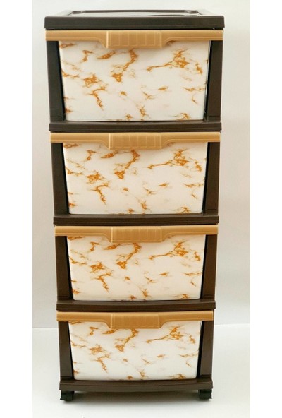 Alkansan Plastik Komidin 4 Çekmeceli Sebzelik Çok Amaçlı Tekerlekli