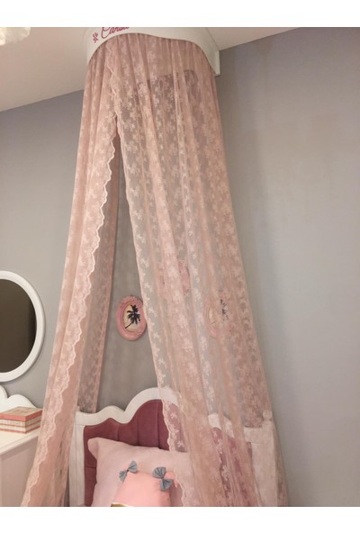 Trend Oda Genç Odası Butik Cibinlik Rose Pudra 3 Çubuklu Set