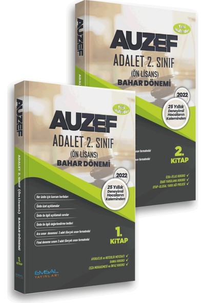 AUZEF Adalet (İstanbul Üniversitesi) 2. Sınıf 4 Yarıyıl Bahar Dönemi Tüm Dersler Konu Soru 2'li Set 2022 AUZEF Adalet (İstanbul Üniversitesi) 2. Sınıf 4 Yarıyıl Bahar Dönemi Tüm Dersler Konu Soru 2'li Set 2022