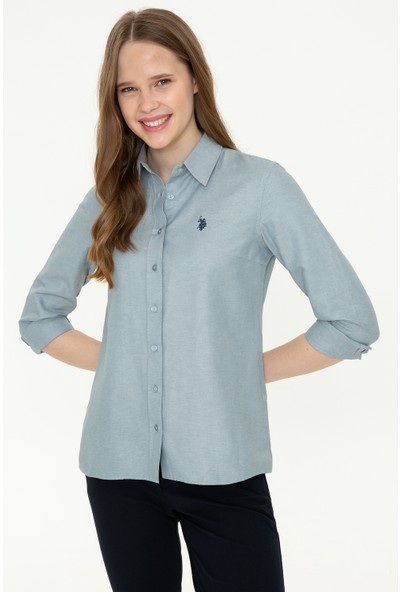 U.S. Polo Assn. Bayan İndigo Gömlek Uzunkol Basic 50253658-VR028 U.S. Polo Assn. Bayan İndigo Gömlek Uzunkol Basic 50253658-VR028
