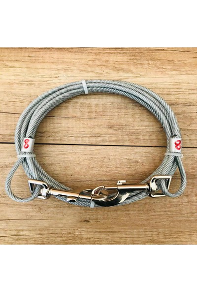 Lidersan Çelik 6 mm 8 Metre Köpek Bahçe Bağlama Halattı Lidersan Çelik 6 mm 8 Metre Köpek Bahçe Bağlama Halattı