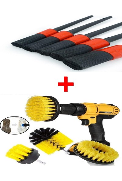 Epazzar 8 Parça Araç Iç ve Dış Matkap Ucu Uyumlu Detaylı Bakım Fırça Seti