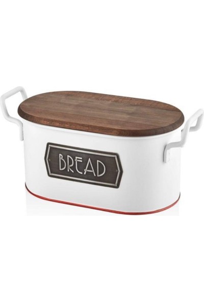 The Mia Ekmek Saklama Kabı Beyaz Kırmızı Çizgili