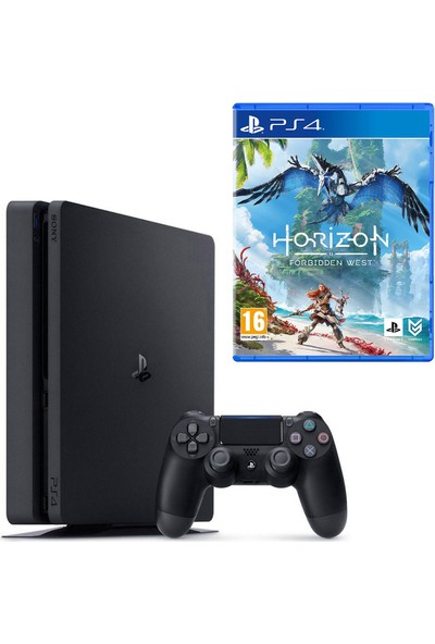 Sony Ps4 Slim 500GB Konsol + 2. Ps4 Kol + Ps4 Horizon Forbidden West