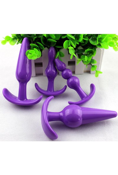 Joytoy Anal Vajinal Dildo Tıpa 4'lü Mor Anal Plug Set Joytoy Anal Vajinal Dildo Tıpa 4'lü Mor Anal Plug Set