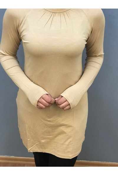 Arancia Kadın Sıfır Yaka Önü Büzgü Detaylı Uzun Kollu Tunik Arancia Kadın Sıfır Yaka Önü Büzgü Detaylı Uzun Kollu Tunik