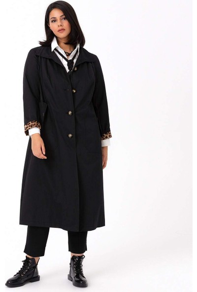 Seçil Yeni Sezon Galaxi Büyük Beden Astarı Desenli Trençkot