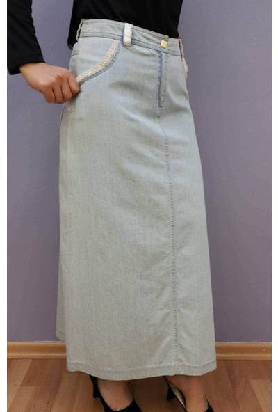 Ncl Kadın Cebi Nakışlı Kot Etek Ncl Kadın Cebi Nakışlı Kot Etek