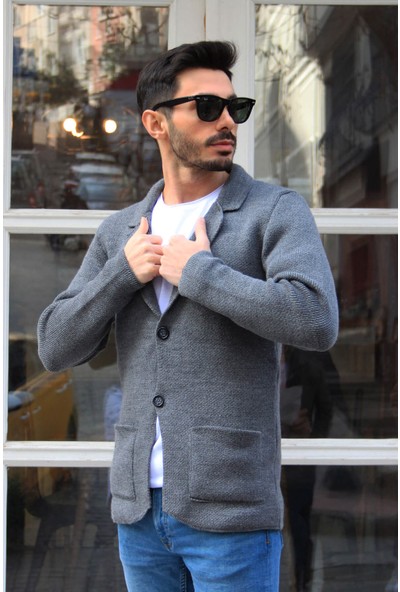 Valiberta Cep Detaylı Triko Ceket Valiberta Cep Detaylı Triko Ceket