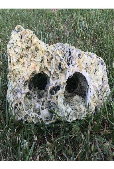 Lorien Stone 2 Delikli Yeşil Spaghetti Taşı, Doğal Yeşil Makarna Kayası, Akvaryum Taşı