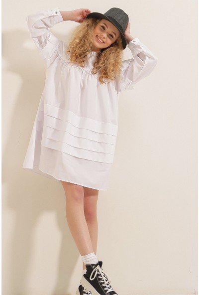 Hakke Dirsek Fırfır Katkat Tunik Hakke Dirsek Fırfır Katkat Tunik