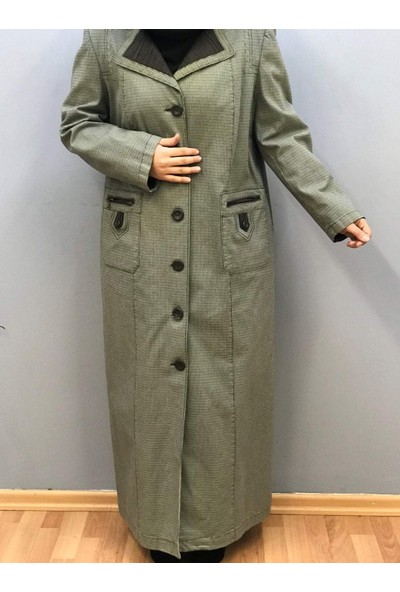 Iklim Kadın Yakası Deri Detaylı Pardesü