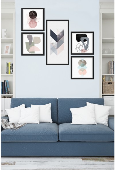 Cadran 5 Parçalı Çerçeve Görünümlü Mdf Tablo Seti ATF271