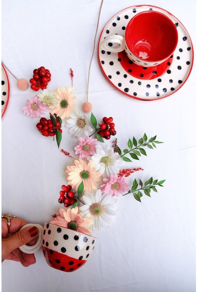 Miglo Kırmızı Puantiye Mug