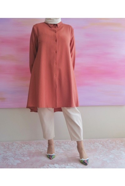 Polen Krep Bluz Oversize