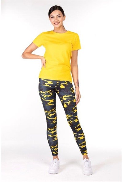 Gazallini Kadın Antrasit Gri Sarı Kamuflaj Desenli Dijital Baskılı Toparlayıcı Spor Tayt Gazallini Kadın Antrasit Gri Sarı Kamuflaj Desenli Dijital Baskılı Toparlayıcı Spor Tayt