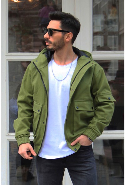 Valiberta Çift Cepli Kapüşonlu Oversize Gabardin Ceket Valiberta Çift Cepli Kapüşonlu Oversize Gabardin Ceket