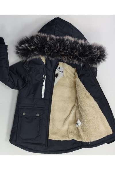 Minaga Gizli Fermuarlı Çift Avcı Cepli Kalın Çocuk Montu Minaga Gizli Fermuarlı Çift Avcı Cepli Kalın Çocuk Montu