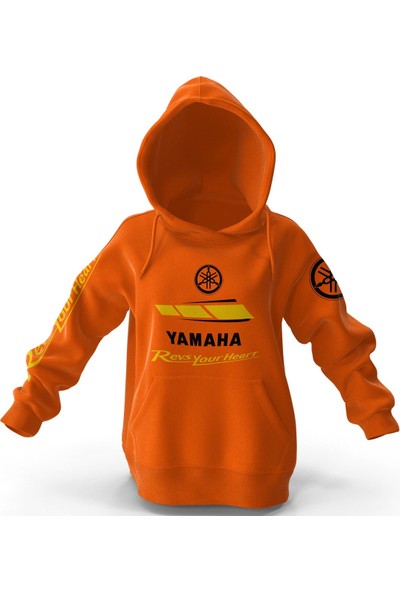 Road Life Yamaha 60 Th Anniversary Ön Arka Baskılı Kanguru Sweatshirt