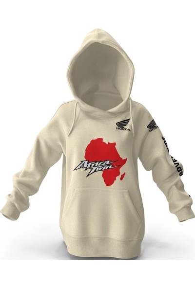 Road Life Honda Africa Twin True Adventure Ön Arka Baskılı Kanguru Sweatshirt