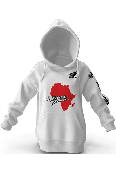 Road Life Honda Africa Twin True Adventure Ön Arka Baskılı Kanguru Sweatshirt