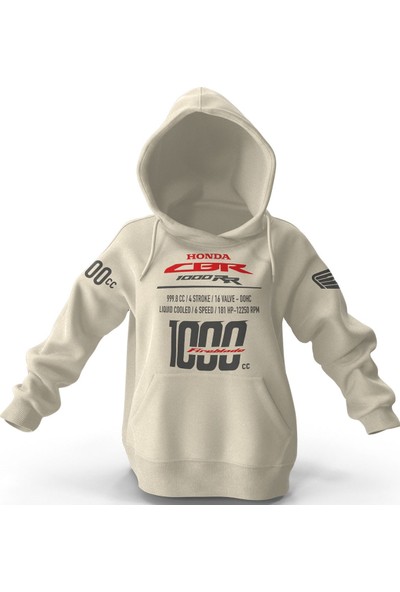 Road Life Honda Cbr 1000RR Power cc Ön Arka Baskılı Kanguru Sweatshirt