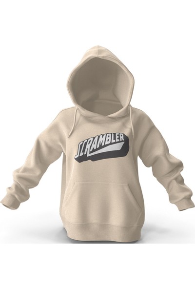 Road Life Ducati Scrambler Ön Arka Baskılı Kanguru Sweatshirt