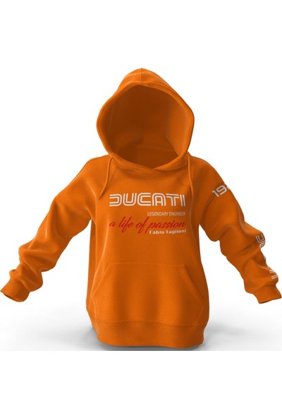 Road Life Ducati Legendary Engineer Fabio Taglioni Ön Arka Baskılı Kanguru Sweatshirt Road Life Ducati Legendary Engineer Fabio Taglioni Ön Arka Baskılı Kanguru Sweatshirt