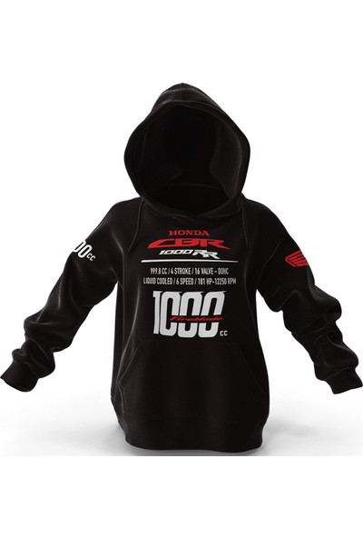 Road Life Honda Cbr 1000RR Power cc Ön Arka Baskılı Kanguru Sweatshirt