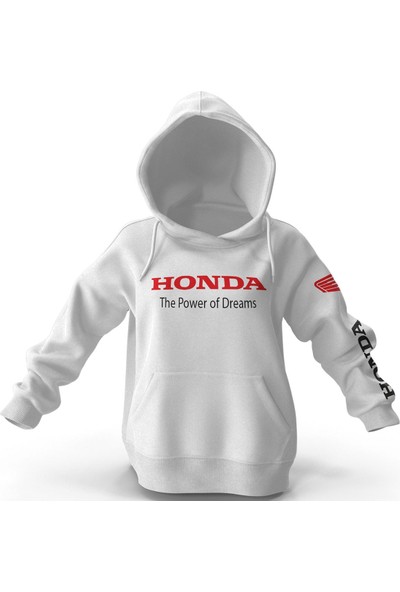 Road Life Honda The Power Of Dreams Ön Arka Baskılı Kanguru Sweatshirt