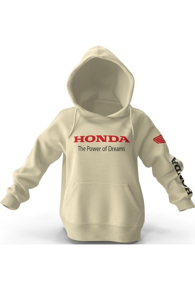 Road Life Honda The Power Of Dreams Ön Arka Baskılı Kanguru Sweatshirt