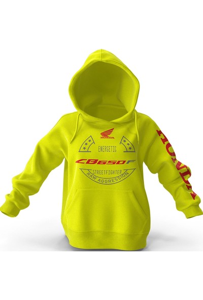 Road Life Honda CB650 F Ön Arka Baskılı Kanguru Sweatshirt