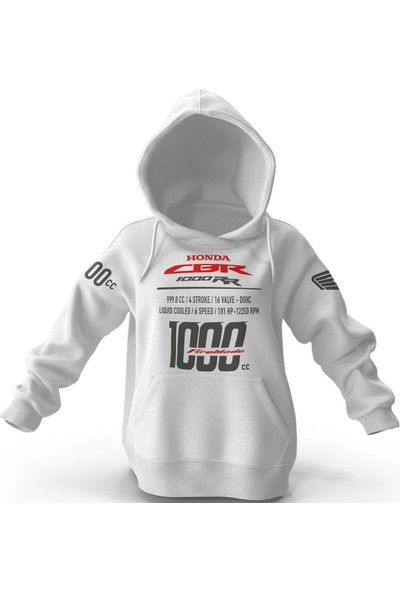 Road Life Honda Cbr 1000RR Power cc Ön Arka Baskılı Kanguru Sweatshirt