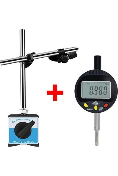Loyka Komparatör Saati ve Manyetik Komparatör Standı Seti Loyka Komparatör Saati ve Manyetik Komparatör Standı Seti