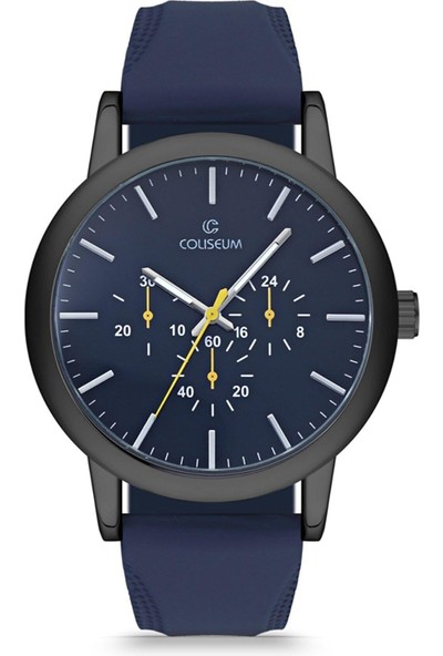 Coliseum Colesium Erkek Kol Saati Siyah Silikon Kordon Kombin Kol Saati