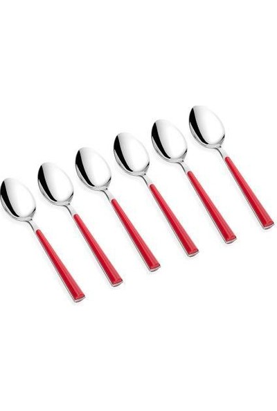 Bernardo Calcio 6 Parça Kırmızı Çay Kaşığı Takımı