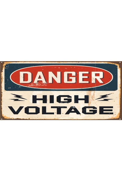 Hayat Poster Dikkat Yüksek Voltaj Mini Retro Ahşap Poster Hayat Poster Dikkat Yüksek Voltaj Mini Retro Ahşap Poster